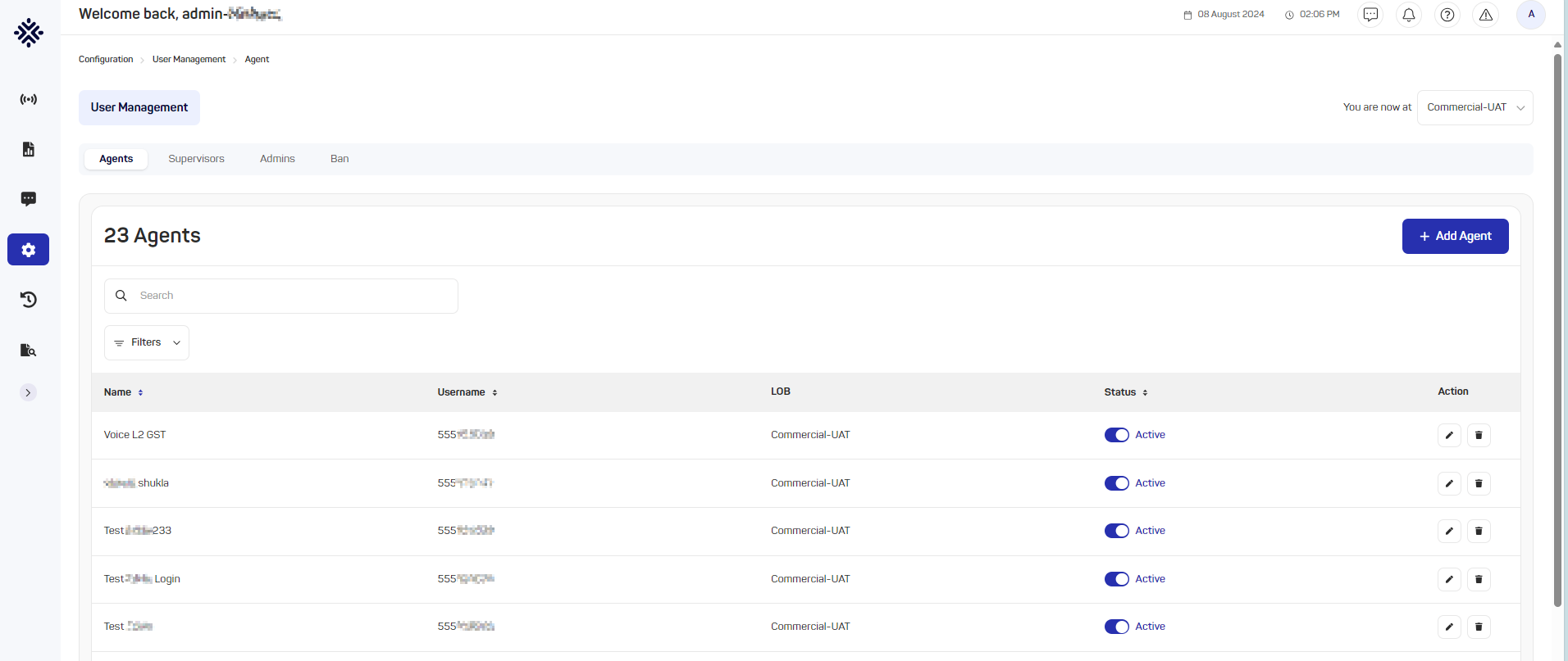 User Management - Agents – Toku